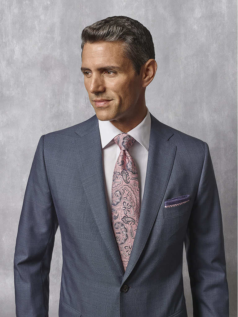 Slate Blue Plaid Suit - Oxxford Collection | Tom James Company