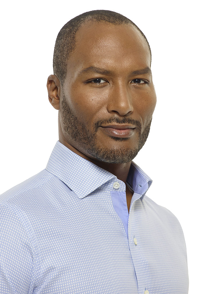 Tom James Custom Blue Texture Shirt with Contrast | Tom James Company