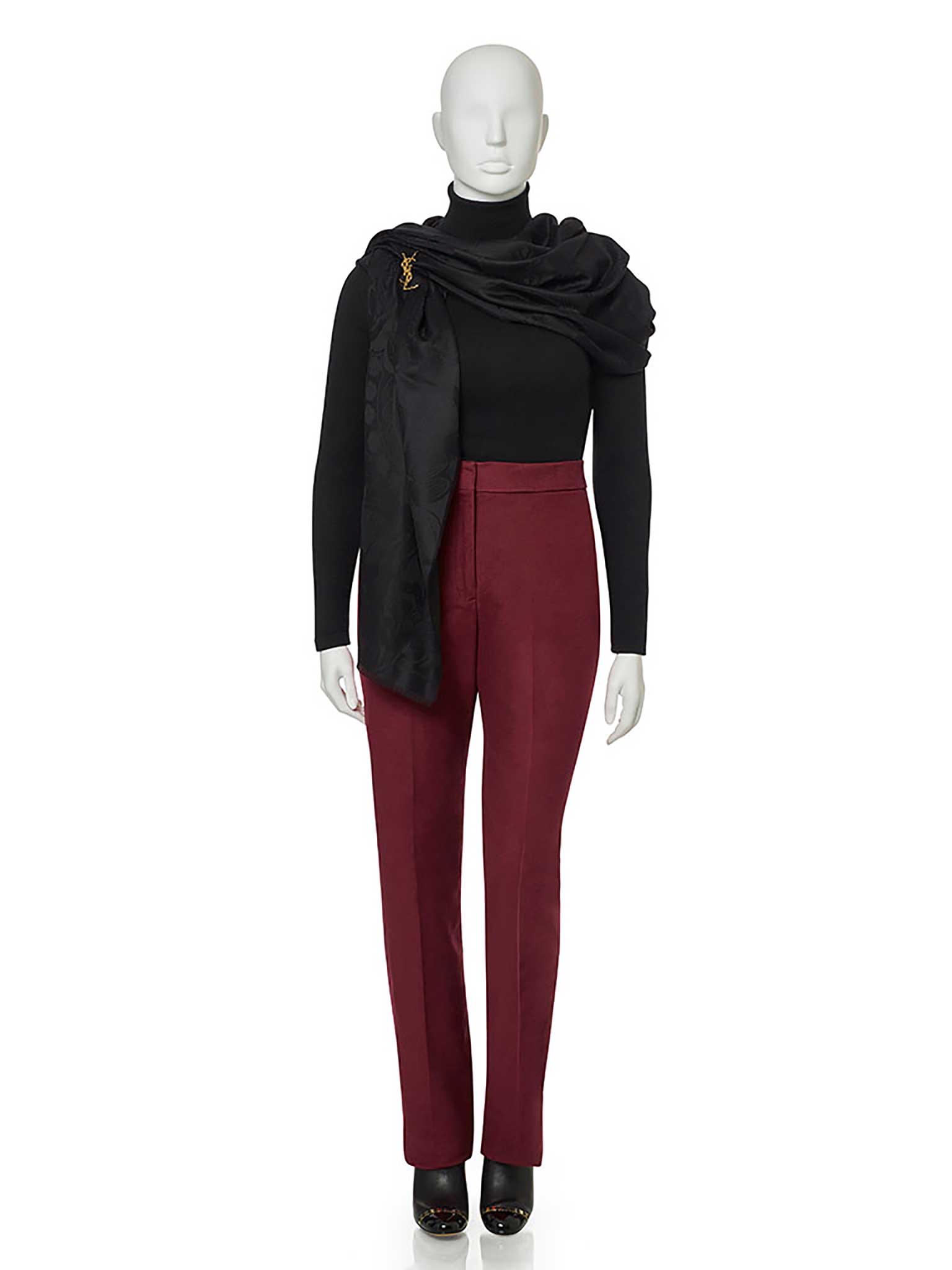 Wool Crepe Scarlet Plain Slacks | Tom James Company
