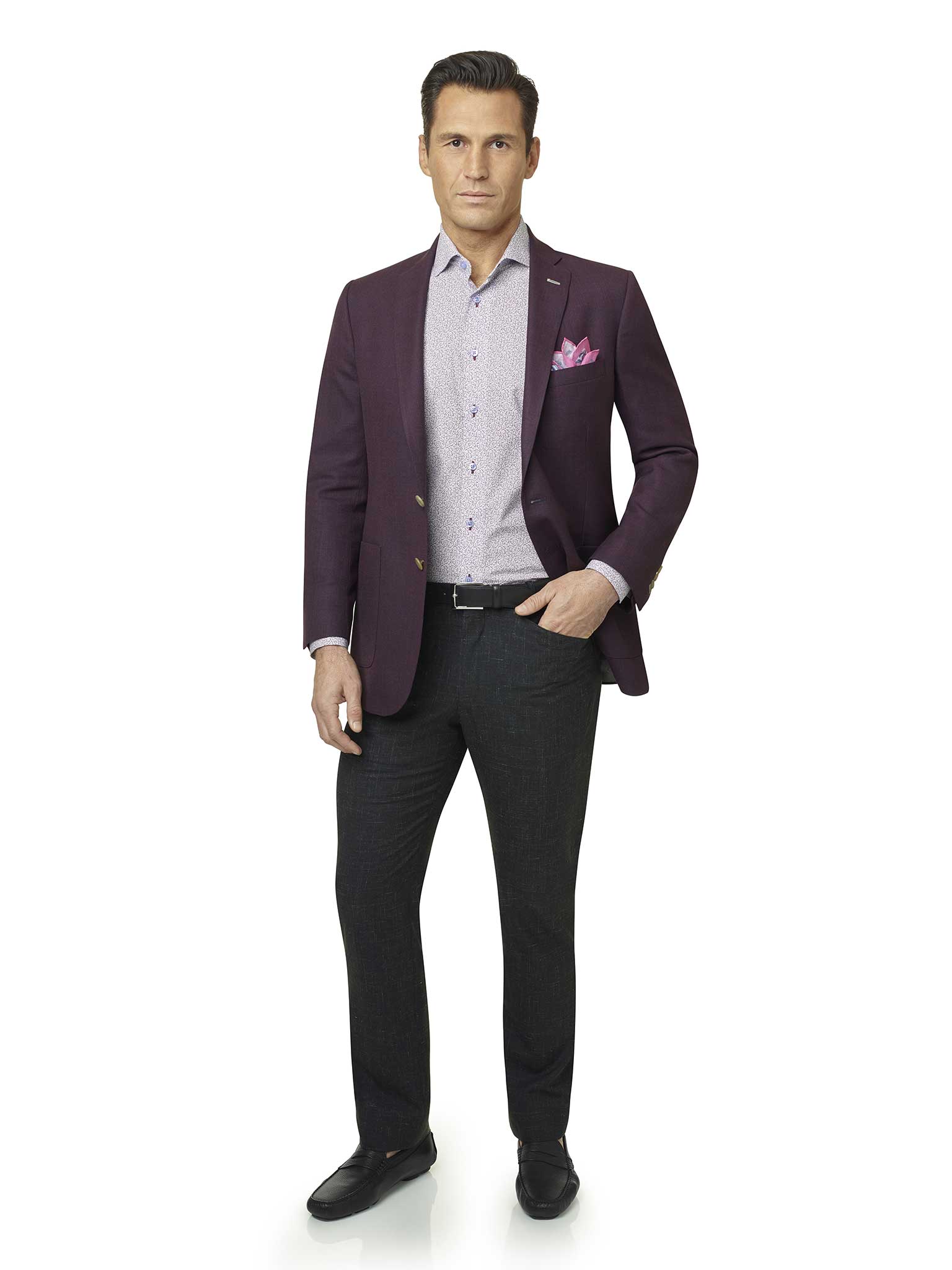 Burgundy Fancy Weave Sport Coat | Tom James Company