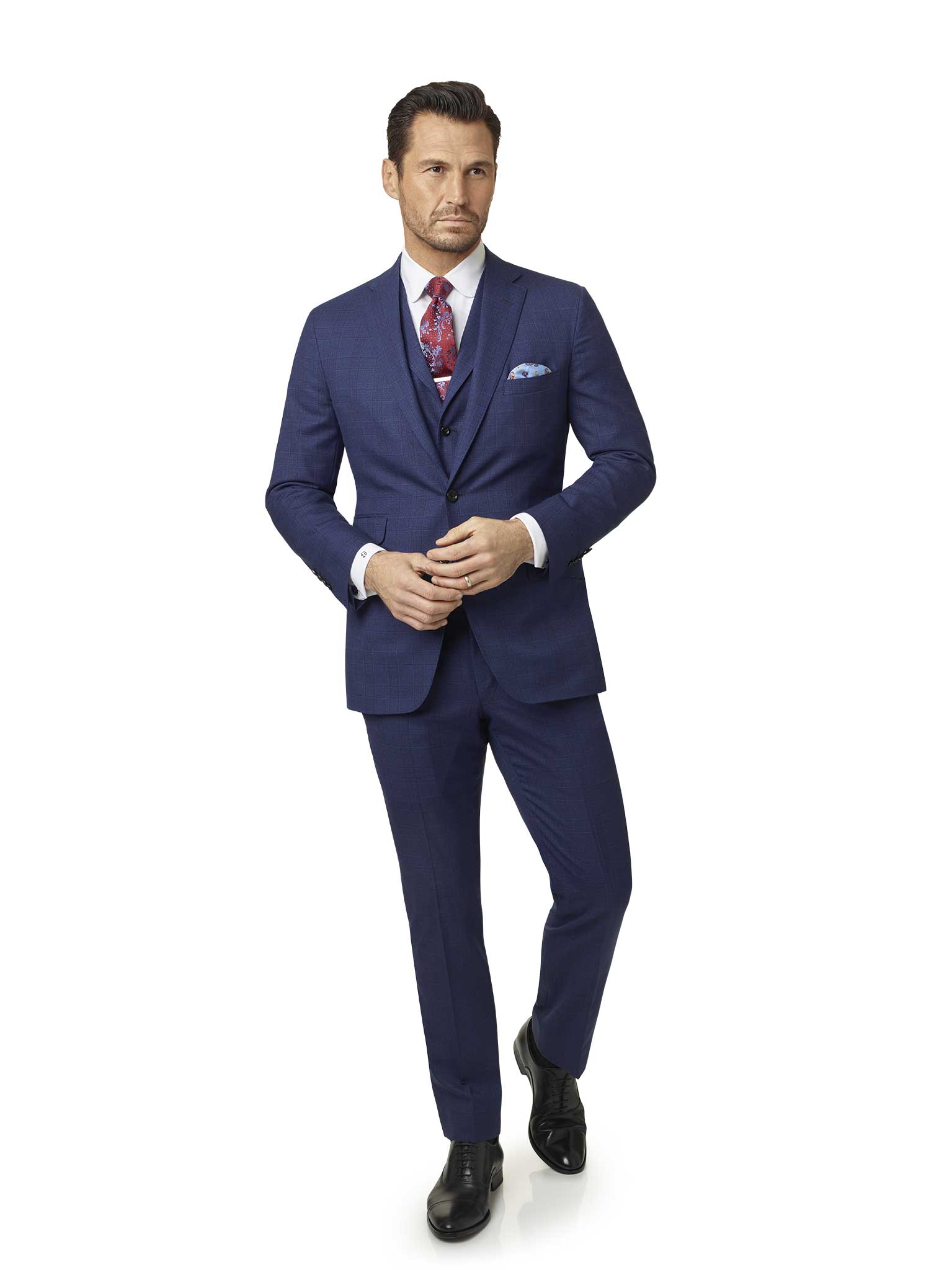 Dark Blue Plaid Suit | Tom James Company