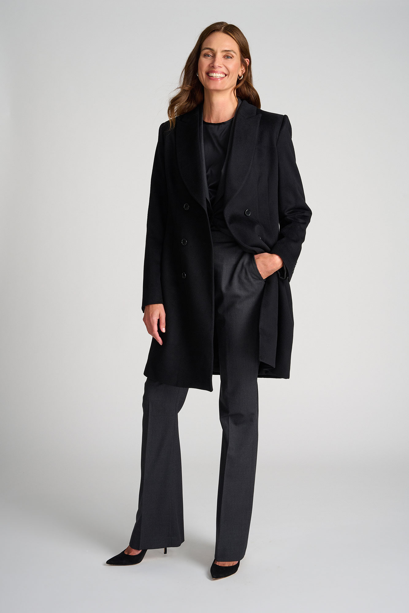 Black Cashmere Stephanie Topcoat | Tom James Company